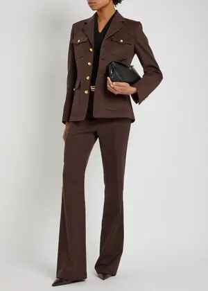NILI LOTAN Nelson Wool Jacket - Brown
