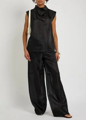 RÓHE Silk-organza Wide-leg Trousers - Black