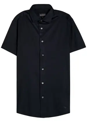 EMPORIO ARMANI Logo-appliqué Jersey Shirt