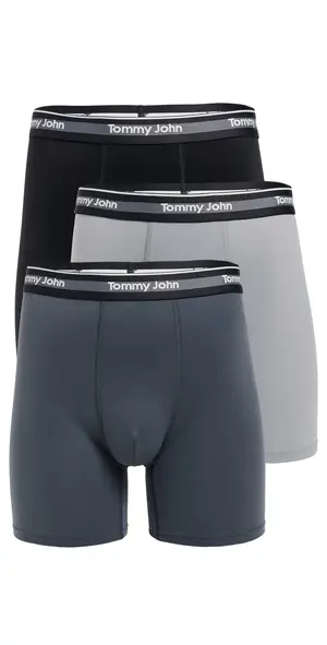 Tommy John Comfort Micro 6 Boxer Briefs 3 Pack - Black/turbulence/monument