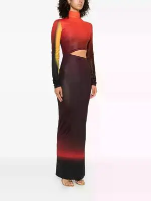 Patrizia Pepe Gradient-print Cut-out Dress