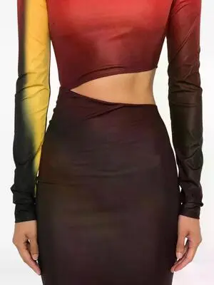 Patrizia Pepe Gradient-print Cut-out Dress