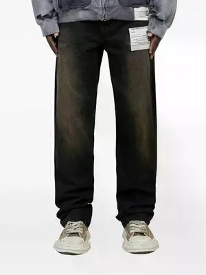 Mihara Yasuhiro Black Wash Jeans For Men