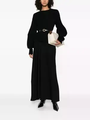 P.a.r.o.s.h Ribbed Balloon-sleeve Sweater - Black