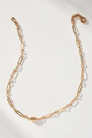 LUV AJ Wave Bezel Lariat Necklace - Gold