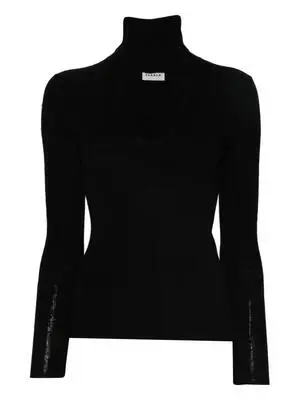P.a.r.o.s.h Cut-out Wool Sweater - Black