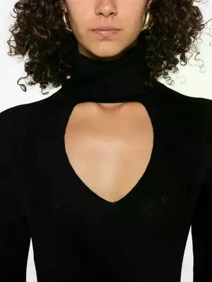 P.a.r.o.s.h Cut-out Wool Sweater - Black