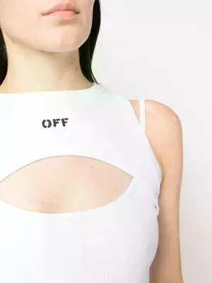 Off-White Logo-print Cut-out Tank Top
