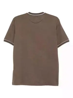 Eleventy Contrasting-trim T-shirt - Brown