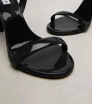 Alaïa Chain Trompe L'oeil Patent Leather Sandals