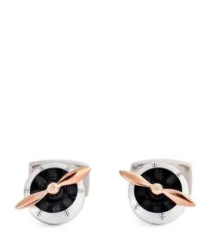 DEAKIN & FRANCIS Aluminium Sopwith Propellor Cufflinks - Black