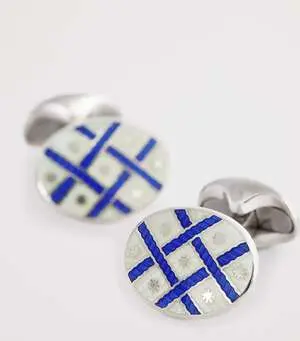 DEAKIN & FRANCIS Sterling Silver Fancy Pattern Cufflinks