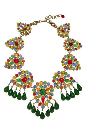 Chanel Gripoix Stone Statement Necklace - Multi