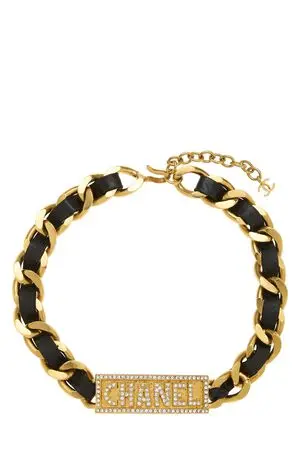 Chanel Vintage Chanel Logo Choker Black
