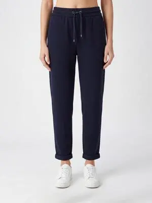 Brunello Cucinelli Slim Fit Cotton And Silk Joggers With Drawstring