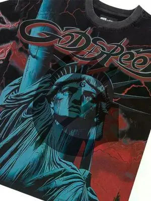 GODSPEED Voltage Liberty-statue Print T-shirt