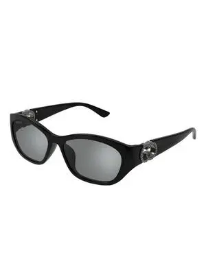 Gucci Gg-logo Oval-frame Sunglasses