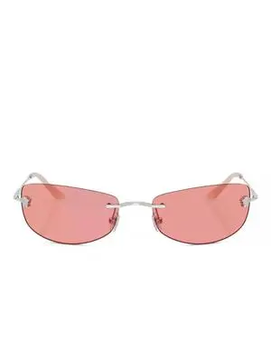 Versace Metal-frame Rimless Sunglasses - Silver