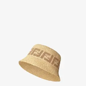 Fendi Raffia Bucket Hat - Beige