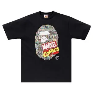A BATHING APE X Marvel Comics Ape Head T-shirt - Black