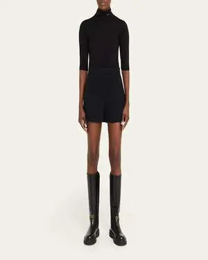 Valentino Garavani Vitello Brass Vlogo Leather Knee-high Boots