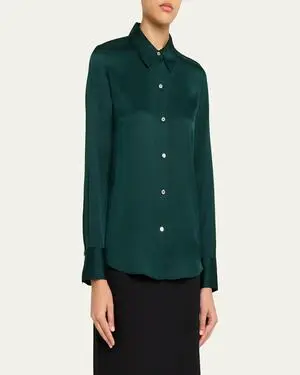 Vince Classic Slim-fit Shirt - Juniper