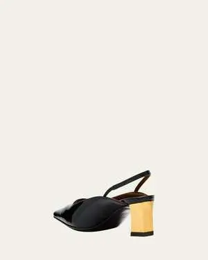 GIUSEPPE ZANOTTI Patent Leather Slingback Pumps - Nero