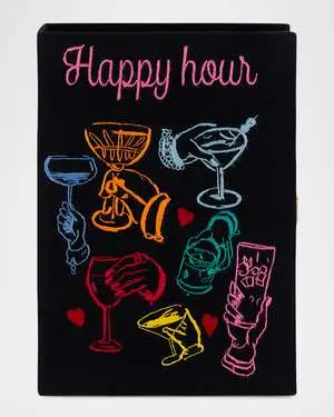 OLYMPIA LE-TAN Happy Hour Book Clutch Black