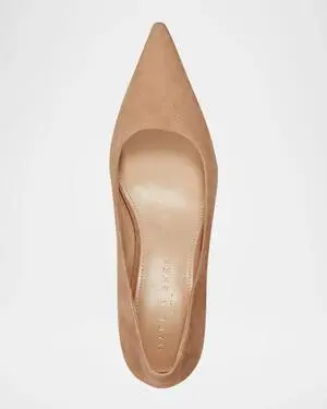 Marc Fisher Calynna Suede Kitten-heel Pumps - Tan