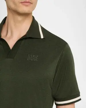 GOLDEN GOOSE Apos;s Jersey Embroidered Polo Shirt - Grape Leaf