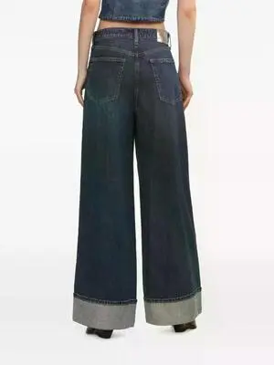 Rag & Bone Sofie Embellished-cuff Wide-leg Jeans