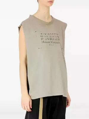 MAISON MARGIELA Logo-print Sleeveless Top - Grey