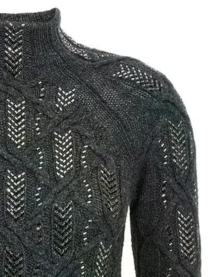 Ermanno Scervino Cable-knit Sweater With Crystal Embellishments