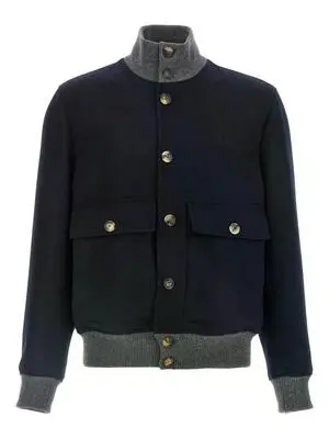 Brunello Cucinelli Ribbed-knit Wool Bomber Jacket