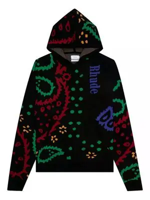 Rhude Paisley-pattern Knitted Hoodie