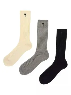 Ami Paris Embroidered Socks Hosiery For Women