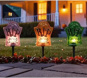 NORTHLIGHT 3pc Tombstone Halloween Pathway Mark Rs 3.5ft
