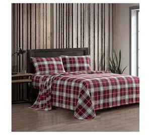 Eddie Bauer Heartland Plaid Red Flannel King Sh Eet Set