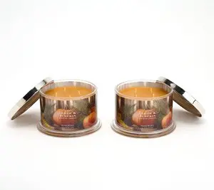 HOMEWORX BY SLATKIN + CO. S/2 18oz Cedar &pumpkin Candles - One-color