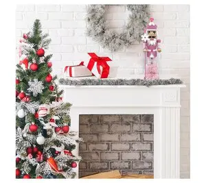 SANTA'S WORKSHOP 14' Pink Snowflake Nutcracker