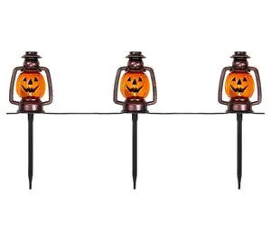 NORTHLIGHT Set Of 3 Jack O' Lantern Pathway Mar Ers 16.75 - One-color