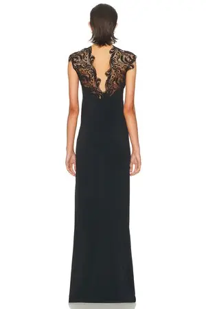 FERRAGAMO Gown With Lace Neckline