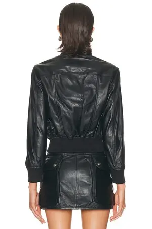 R13 Shrunken Leather Jacket - Black