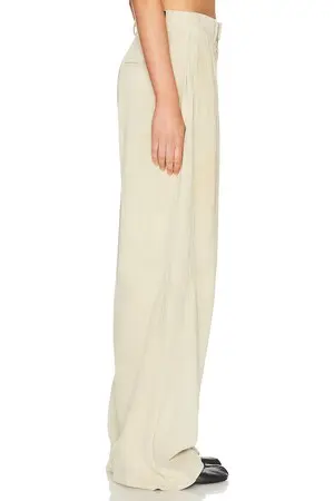 R13 Pleated Wide Leg Leather Pant