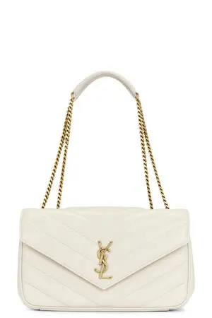 Saint Laurent Medium Loulou Chain Bag - Crema Soft