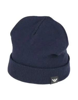Emporio Armani Viscose, Wool, Polyamide, And Cashmere Beanie - Blue