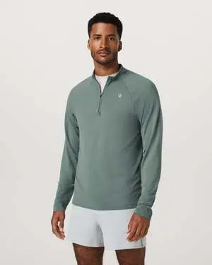 Vuori Clearview Seamless Quarter Zip - Marsh