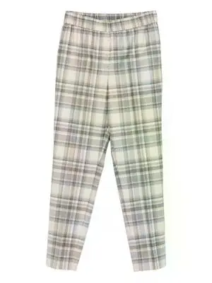 Peserico Checked Elastic-waist Trousers