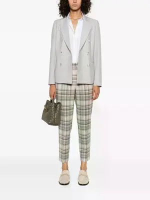 Peserico Checked Elastic-waist Trousers