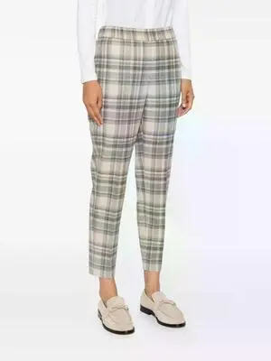 Peserico Checked Elastic-waist Trousers